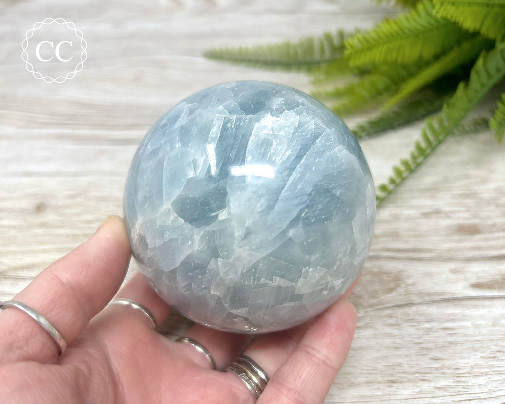 Blue Calcite Sphere #2 – The Citrine Circle